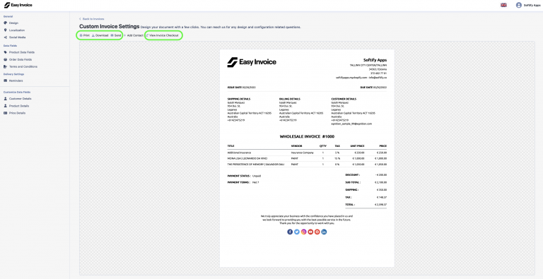 How to create and send custom invoices? – Softify Apps