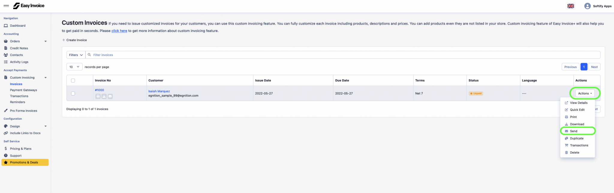 How to create and send custom invoices? – Softify Apps