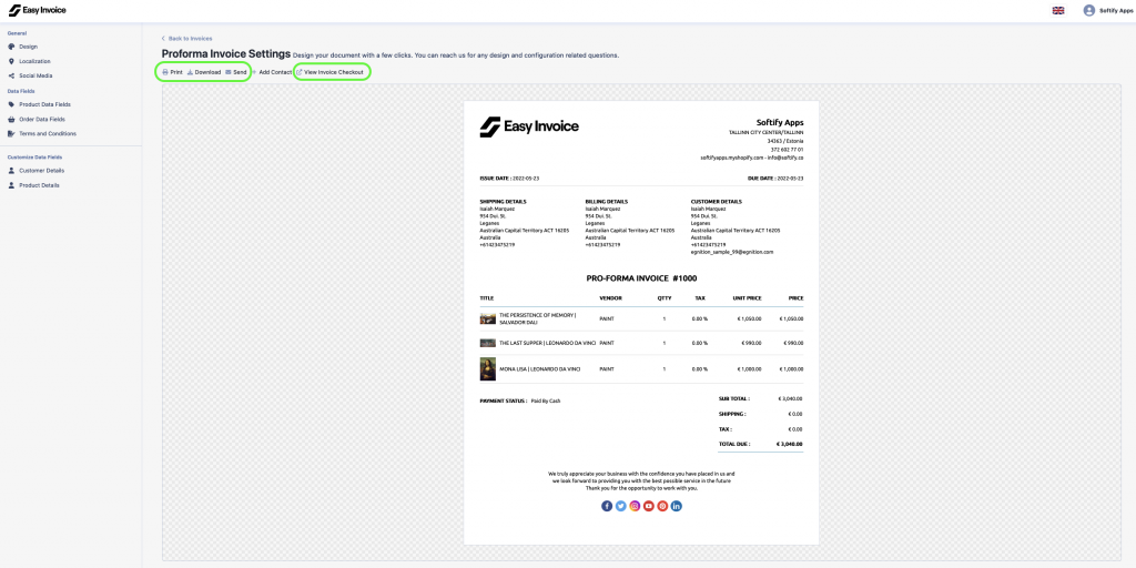 How to create and send pro forma invoices? – Softify Apps