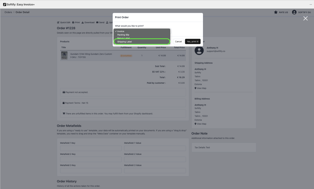 How to create shipping labels? – Softify Apps