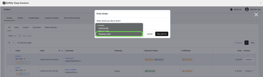 How to create shipping labels? – Softify Apps